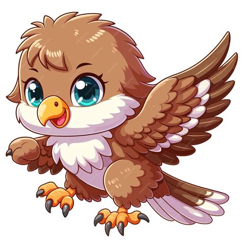 Premium Vector Cute Eagle Cartoon Vector On White Background