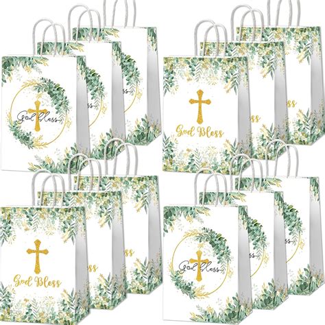Bolsas de regalo de bautismo bolsas de papel con texto en inglés God