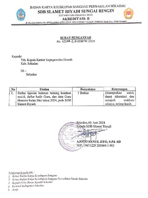 Lap Bulanan Mei Sdb Slamet Riyadi Pdf