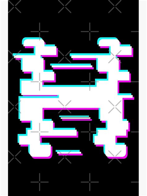 Letter H Glitch Art English Alphabet Art Print For Sale By