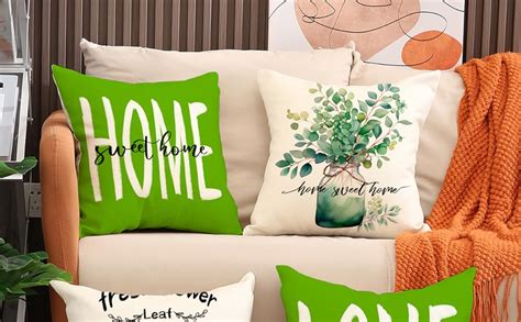 Wyooxoo Pillow Covers 18x18 Set Of 4 Farmhouse Spring Throw