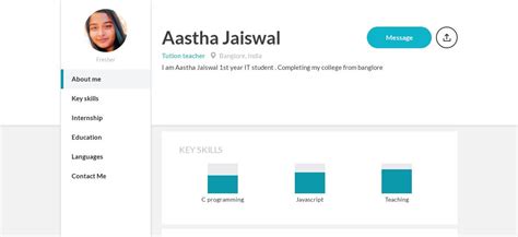 Aastha Jaiswal Online Resume Craftmycv