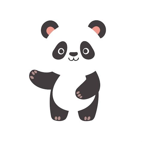 어린이들을 위한 귀여운 판다의 터 일러스트레이션 프리미엄 벡터