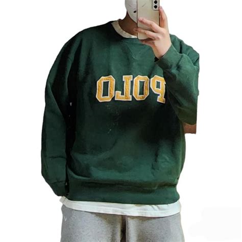 폴로 빅로고 올드스쿨 90s 빈티지 오버핏 딥그린 맨투맨 세컨웨어헬로마켓