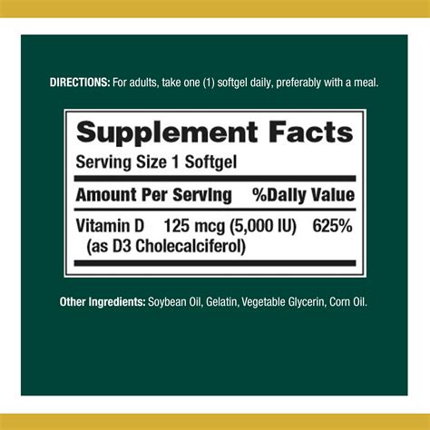 Buy Natures Bounty Vitamin D3 Immune And Bone Support 5000iu