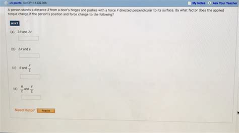 Solved 0 4 Points Sercp11 8 Cq 006 My Notes Ask Your