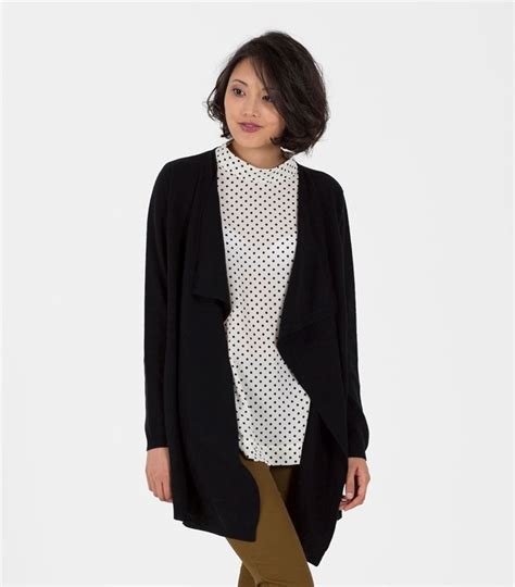 Womens Cashmere And Merino Waterfall Cardigan Womens Cashmere
