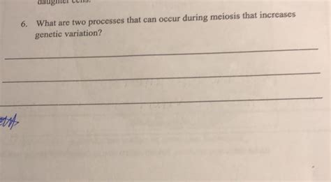 Solved Däughter Ce N 6 What Are Two Processes That Can Occur During