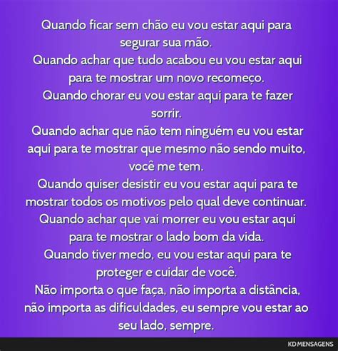 Quando Ficar Sem Chão Eu Vou Estar Aqui Para Segurar Sua Mão