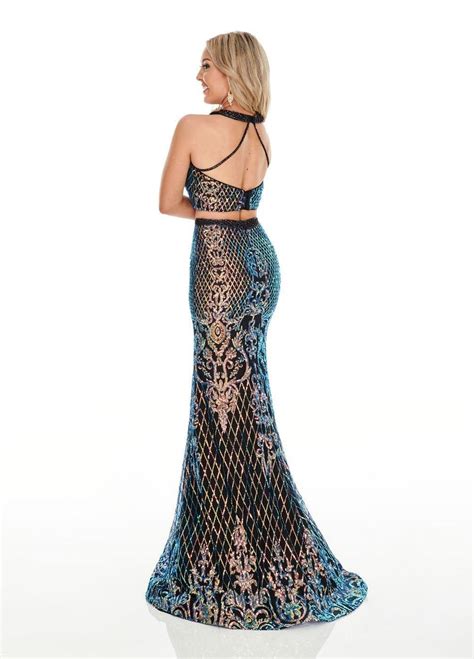 Black Iridescent Sexy Two Piece Fitted Prom Dress For 47999 The
