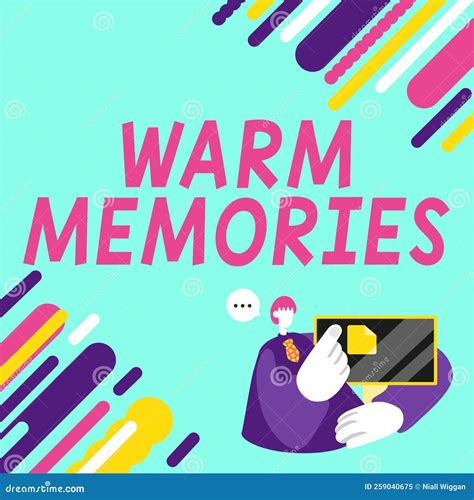 Sign Displaying Warm Memories Word Written On Reminiscing The