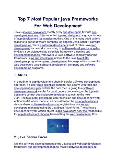 Ppt Top 7 Most Popular Java Frameworks For Web Development Powerpoint Presentation Id12230299