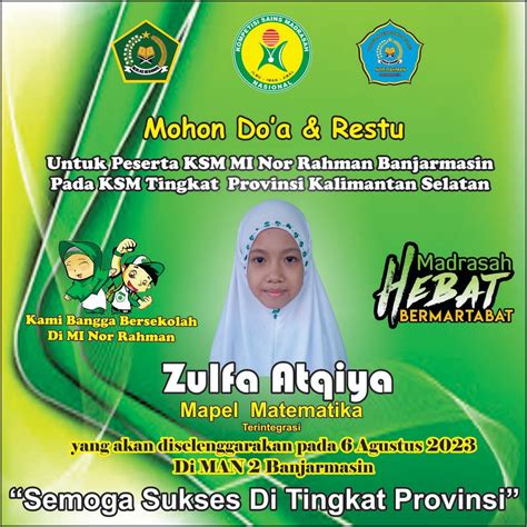 MIS Nor Rahman Mohon Doa Restu Dan Dukungan Seluruh Masyarakat Pada KOMPETISI SAINS MADRASAH