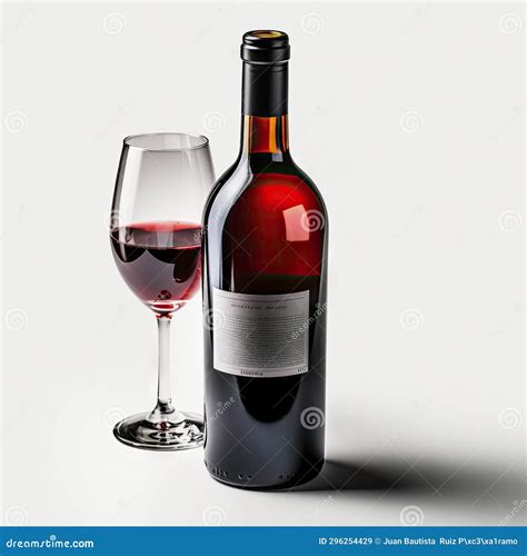 Red Wine Bottle And Glass On White Background Stock Image Image Of