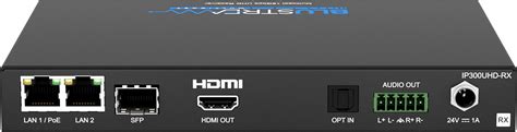 Blustream Ip300uhdrx Ip Multicast Uhd 18gbps Video Receiver Over 1gb Ir Rs 232 And Usb Kvm Poe