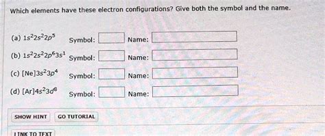 Solved Which Elements Have These Electron Configurations Give Both