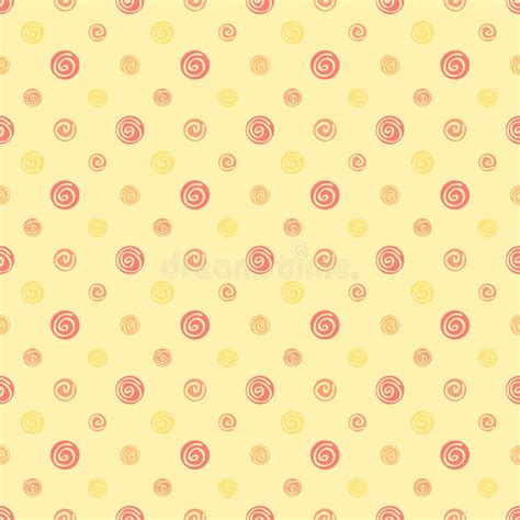 Yellow Warm Abstract Polka Dot Fabric Seamless Pattern Stock Vector