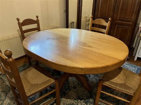 Трапезна дъбова маса с 4 стола Друга мебел Мебели за дома и офиса Брацигово Трапеза дъ