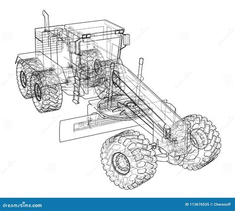 Road Grader 3d Illustration Stock Illustration Illustration Of Drag