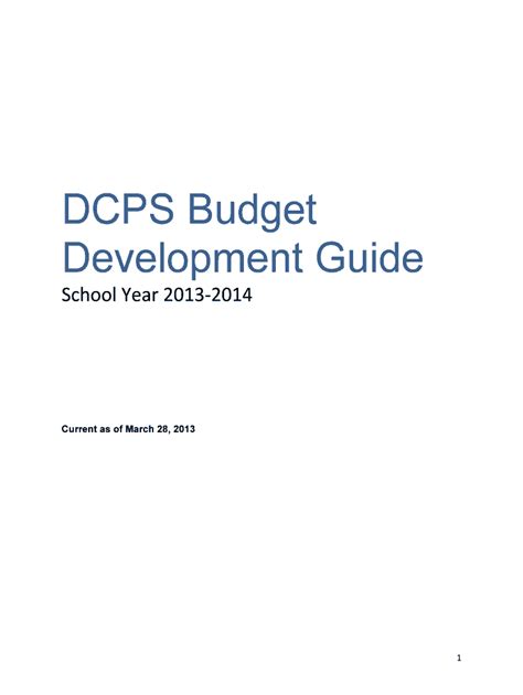 fillable online dcps dc finaldcps budget development guide032813doc