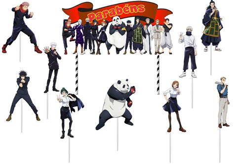Topo de Bolo Jujutsu Kaisen 10 Peças Elo7 Produtos Especiais