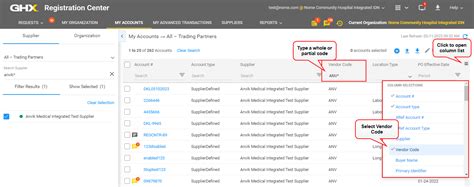 Search For Vendor Codes