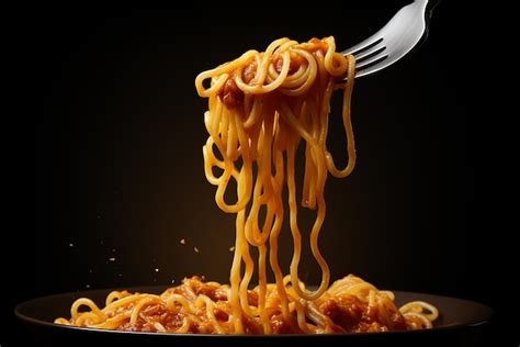Premium Ai Image Generative Ai Delicious Spaghetti On A Fork