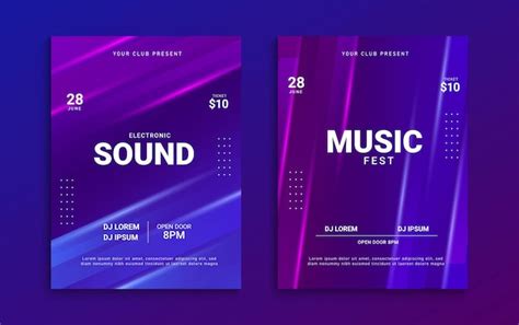 현대 음악 축제 포스터 템플릿 프리미엄 벡터