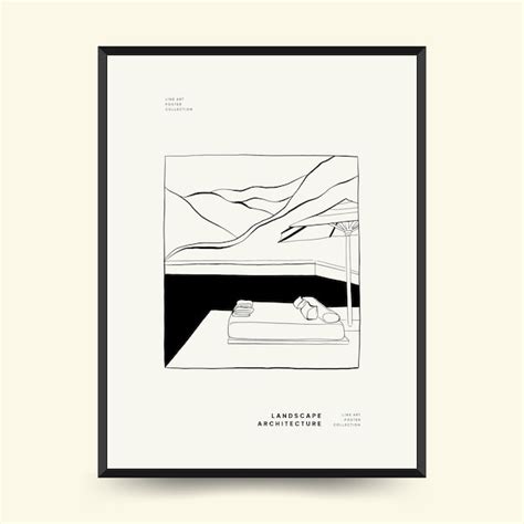 Premium Vector Abstract Landscape Interior Contemporary Minimal