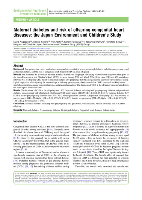 Pdf Maternal Diabetes And Risk Of Offspring Congenital Heart Diseases