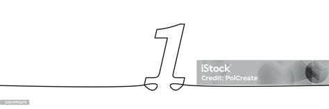 하나의 기호에 대한 단일 선 그리기입니다 한 줄 아이콘입니다 연속 줄 첫 번째 숫자 아이콘입니다 벡터 일러스트 레이 션 0에 대한 스톡 벡터 아트 및 기타 이미지 Istock