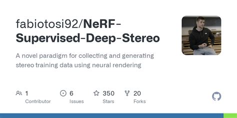 issues · fabiotosi92 nerf supervised deep stereo · github