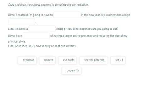 Drag And Drop The Correct Answers To Complete The Conversation Dima I