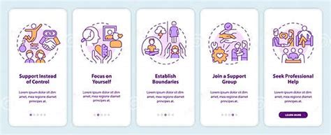 Walkthrough Codependent Relationship With Line Icons Concept Stock
