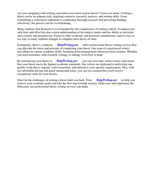 Hotel Reservation System Thesis Pdf Hotel Point Of Sale