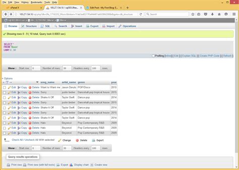 Mysql Creating Tables My First Blog Experiences With Webpages