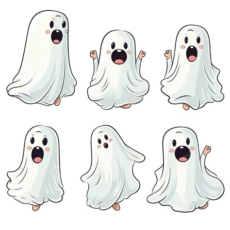 Halloween Cartoon Cute Little Ghost Flying With Tongue Out Expression