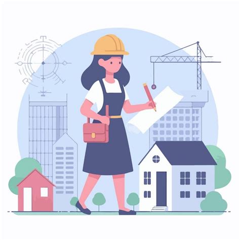 Premium Vector Vector Illustration Of Architect In Simple And Minimalist Flat Design Style