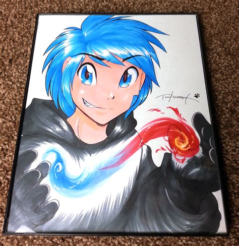 Bbooru 5 Fingers Biped Blue Eyes Blue Hair Clothed Clothing Colored