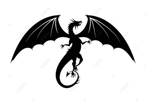 Isolated Vector Clipart Of A Black Dragon On A White Backgroundperfect