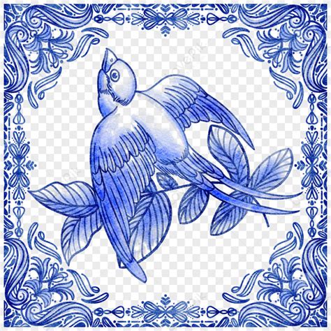 타일 포르투갈어 패턴 일러스트 수채화 스타일 물 바다 별식물의거품 Png 일러스트 무료 다운로드 Lovepik