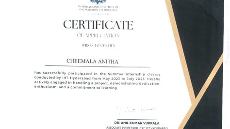 Anitha Cheemala On Linkedin Iiithyderabad Certification