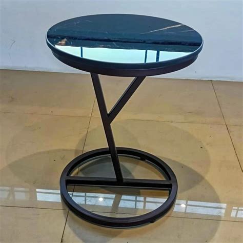Black Glass Top Round Mild Steel Side Table At Rs 2200 In Bhopal Id