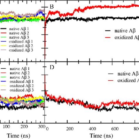 Snapshots Of Native A And Oxidized B Aβ Protofibrils From 1 μs