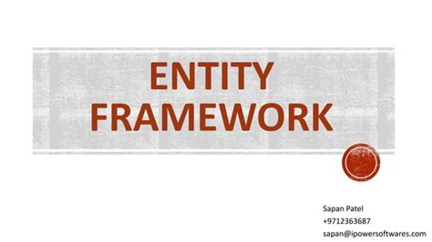 Entity Framework PPTX Databases Computer Software And Applications