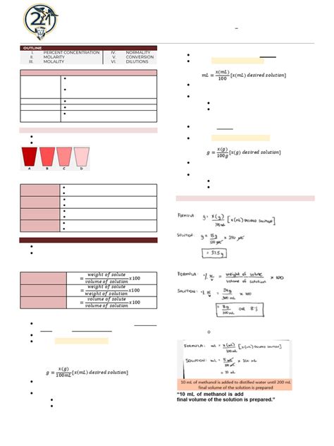 Topic 4 Laboratory Mathematics Pdf Mass Concentration Chemistry