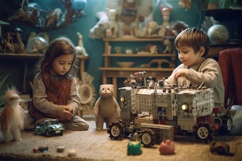 Niños Jugando Con Robots Y Juguetes De Codificación Foto Premium