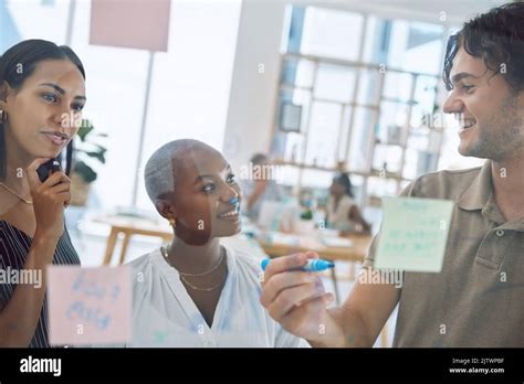 Planning Post It Notes And Diversity Marketing Business People Working