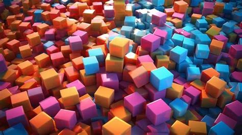 3d 抽象插圖中充滿活力的立方體陣列 藍紫色 3d 立方体 3d 块背景圖片和桌布免費下載
