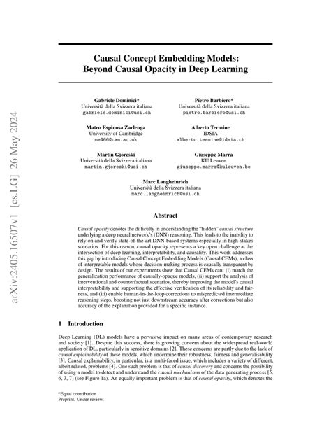Pdf Causal Concept Embedding Models Beyond Causal Opacity In Deep